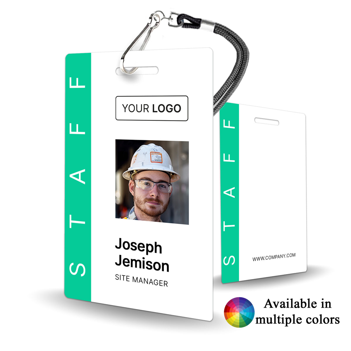 Administration Staff Photo ID Badge for Construction and Trade Custom ...