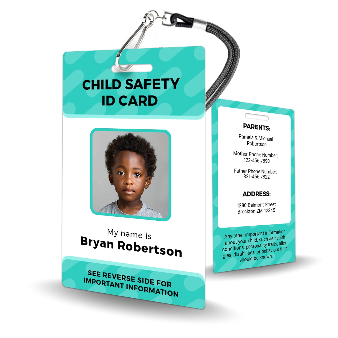 Child Safety ID Badge – Custom Plastic Card – BadgeSmith