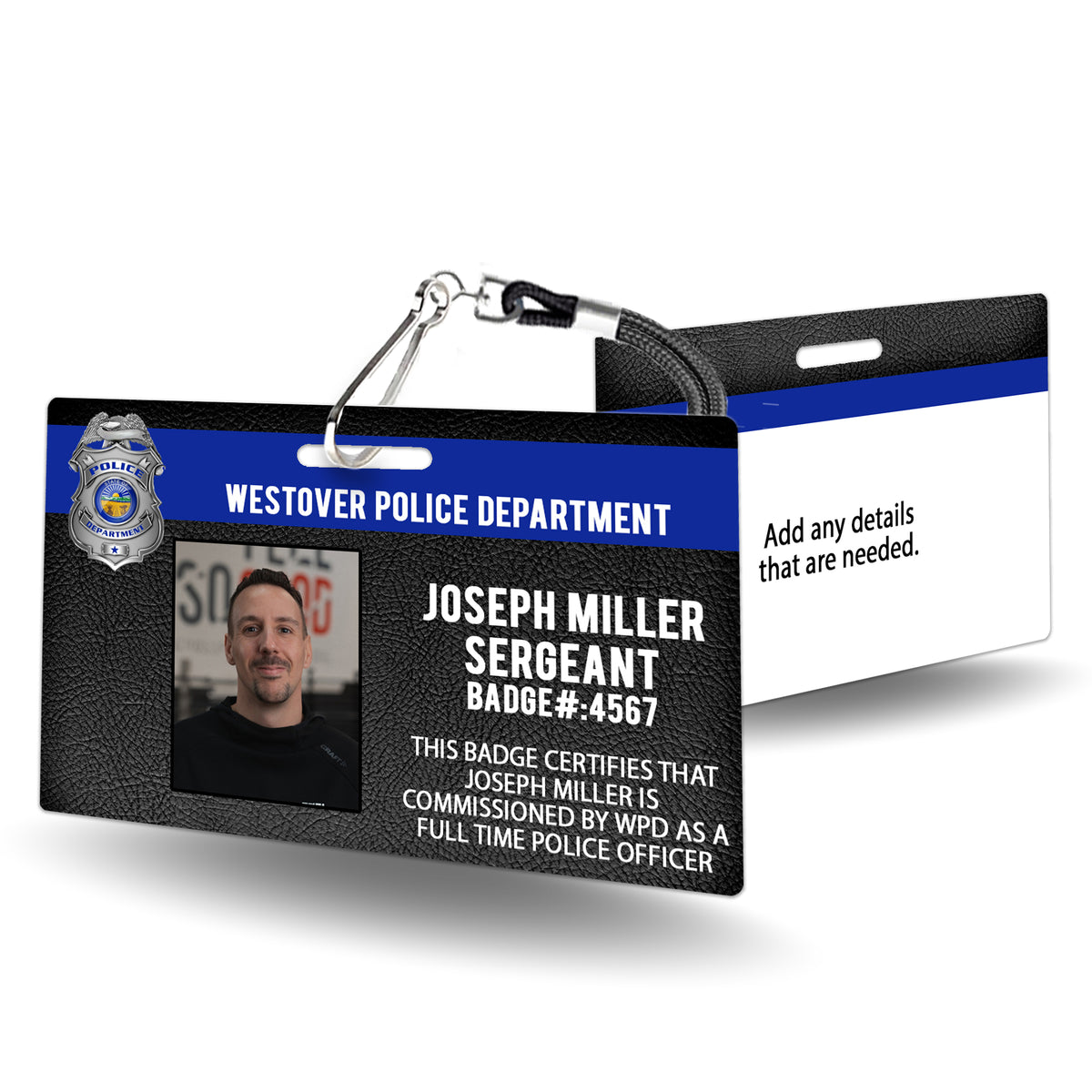 Custom Police Officer Badge Horizontal - Law Enforcement ID Card ...