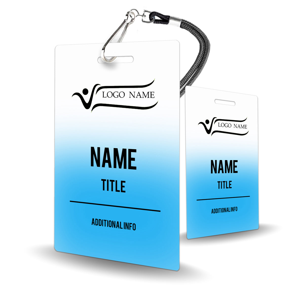Blue Gradient Simple Name Badge for Employee – BadgeSmith