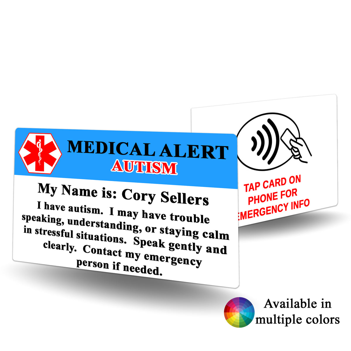 NFC Medical Alert Autism Card | Durable & Customizable | BadgeSmith