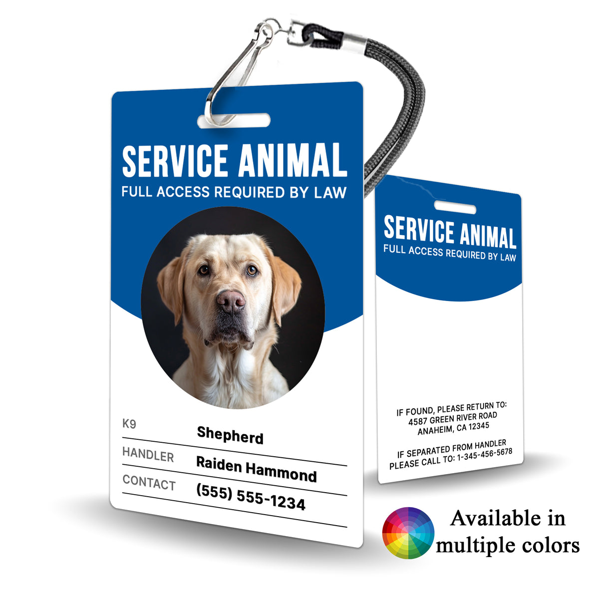 Therapy Animal ID Badge - Personalized Identification for Emotional Su ...